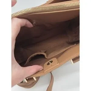 Miztique | Bags | Miztique Two Handle Brown Satchel Faux Leather ...